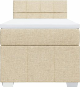 Box spring postel s matrací krémová 90x200 cm textil 3286956