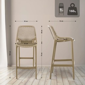 Sada 2 barových židlí Air – šedohnědá