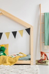 Adeko Dětská postel domeček se zábranou Mila RM 190x90 Velikost postele: 190x90 cm Barva: dekor přírodní dřevo přírodní