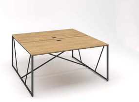 Psací stůl Dvoumístný Lenza PROX 158/80 Dekor stolové desky: dub Hamilton, Barva podnože: černá