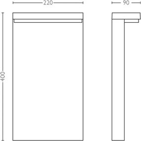 PH 16485/93/P0 LED Venkovní sloupkové svítidlo Philips Bustan 16485/93/P0 antracitové malé 2700K - PHILIPS (915005378501)