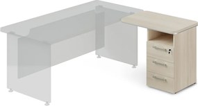 Přístavný kontejner TopOffice 90 x 55 cm, pravý, akát světlý