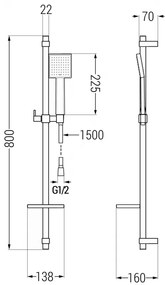 Mexen sprchový set DQ45, černá, 785454581-70