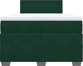 Box spring postel s matrací tmavě zelená 120x190 cm samet 3288555