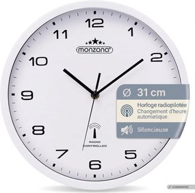 Nástěnné hodiny řízené rádiem bílý Ø31cm