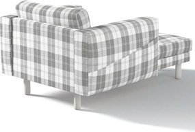 Potah na IKEA Norsborg šezlong s loketními opěrkami barva šedá látka pletený vzor, vzorované