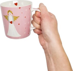 Porcelánový hrnek Anděl se srdcem, 400 ml – dárkový hrnek pro maminku, babičku a ženy se srdcem