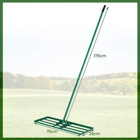 Costway Shrnovač trávníku s ergonomickou rukojetí na zem – 75 × 25 cm, zelený