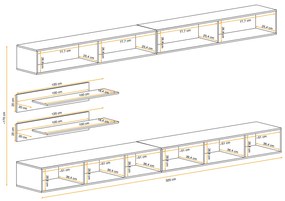 Závěsná stěna do obýváku FREYA 1 - bílá
