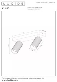 Lucide 09939/02/31 - Bodové svítidlo CLUBS 2xGU10/40W/230V bílá
