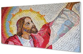 Obraz na skle mozaika Jesus 120x60 cm