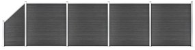 Set plotových dílců WPC 792 x (105–186) cm černý 3070440