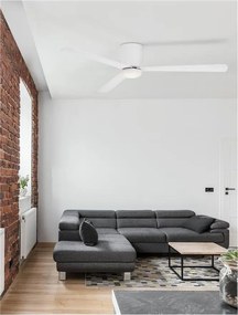 NV 9952325 Stropní ventilátor DELL tělo z hliníku matná bílá 3ABS dřevěné listy - NOVA LUCE