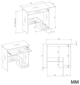 Psací stůl ROSA bílá