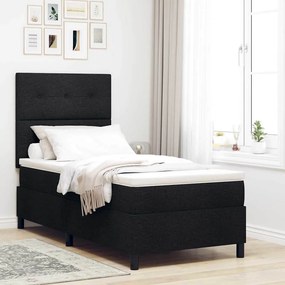 Postel s boxspringem s čelo Černá 80 x 200 cm textil 3339345