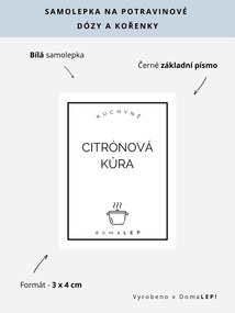 Samolepka na kořenky CITRÓNOVÁ KŮRA bílá 3 × 4 cm základní písmo