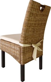 vidaXL Jídelní židle 6 ks ratan kubu a mangovníkové dřevo [274363]