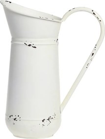 Krémový antik dekorační plechový džbán Joug - 23*13*30 cm
