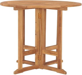 Skládací zahradní jídelní stůl Ø 90 x 75 cm masivní teak 315446