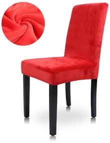 Sametové elastické potahy na jídelní židle Barva: Červená
