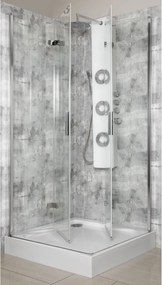 Novoterm Zalamovací otočné sprchové dveře NV-Style DR CHR 80, chrom/transparent - bez vaničky
