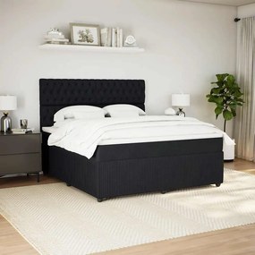Box spring postel s matrací černá 180x200 cm samet 3292414