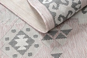 Dywany Łuszczów, Kusový koberec Sion Sisal Aztec 3007 pink/ecru – na ven i na doma, 80x150, růžová, chodba / předsíň
