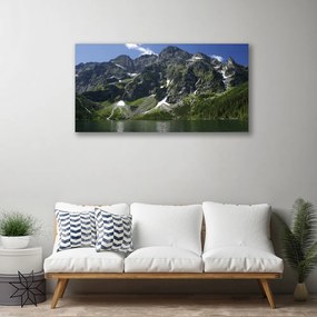 Obraz na plátně Hory Jezero Les Krajina 125x50 cm