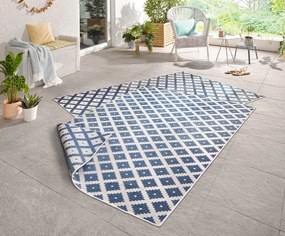 NORTHRUGS - Hanse Home koberce Kusový koberec Twin-Wendeteppiche 103128 blau creme – na ven i na doma - 200x290 cm