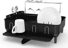 Simplehuman Odkapávač na nádobí s držákem na skleničky černá