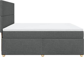 Box spring postel s matrací tmavě šedá 200x200 cm textil 3293681