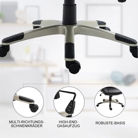 Kancelářská židle HOMCOM výškově nastavitelná 114-124H cm, s funkcí houpání, ergonomická kancelářská židle