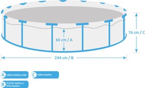Marimex | Bazén Marimex Florida 2,44x0,76 m s pískovou filtrací | 19900099
