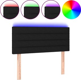 Čelo postele s LED černé 90x5x78/88 cm textil 3121736