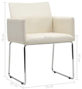 Jídelní židle 4 ks bílé se vzhledem lnu textil - Default Title