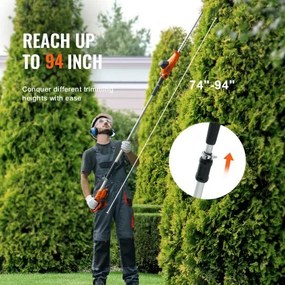 20 V akumulátorové nůžky na živý plot Teleskopické tyčové nůžky na 45,7 cm nůž