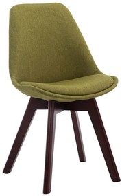 Židle Borne V2 látka, dřevené nohy ořech - Zelená