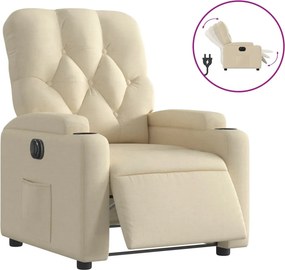 Elektrické polohovací křeslo krémové textil 3204695