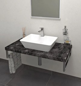 Sapho Avic deska 100 x 50 cm štípaný kámen černá AV109
