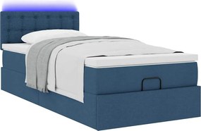 Osmanský rám postele s matrací modrá 90x190cm textil 3312442