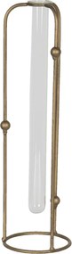 Skleněná váza Zkumavka ve stojánku - 10*35 cm