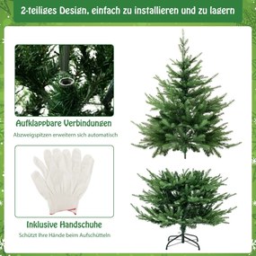 Costway 136 cm Umělý vánoční stromeček s osvětlením a 180 Teplá bílá LED světla