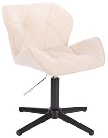 LuxuryForm DESIGN Otočná židle MILANO VELUR na černém kříži - krémová