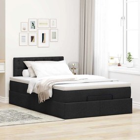 Osmanský postel s matrací černá 120x200 cm textil 3311617