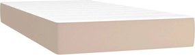 Box spring postel matrace a LED cappuccino 100x200cm umělá kůže 3135812