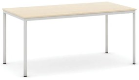 Jídelní stůl, 1600 x 800 mm, deska bílá, podnož sv. šedá