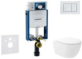 Geberit Kombifix - Set předstěnové instalace, klozetu Oudee Vortex a sedátka softclose, tlačítko Sigma20, bílá/bílá mat SANI15CA3184