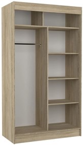 Šatní skříň s posuvnými dveřmi Batia - 120 cm Barva: Černá/Bílá