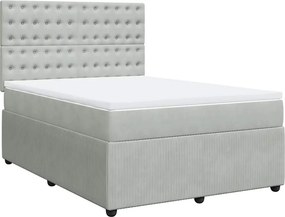 Box spring postel s matrací světle šedá 140x200 cm samet 3292370