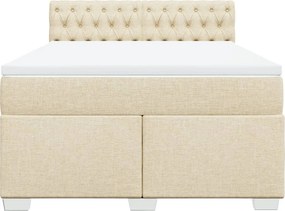 Box spring postel s matrací krémová 160x200 cm textil 3288251